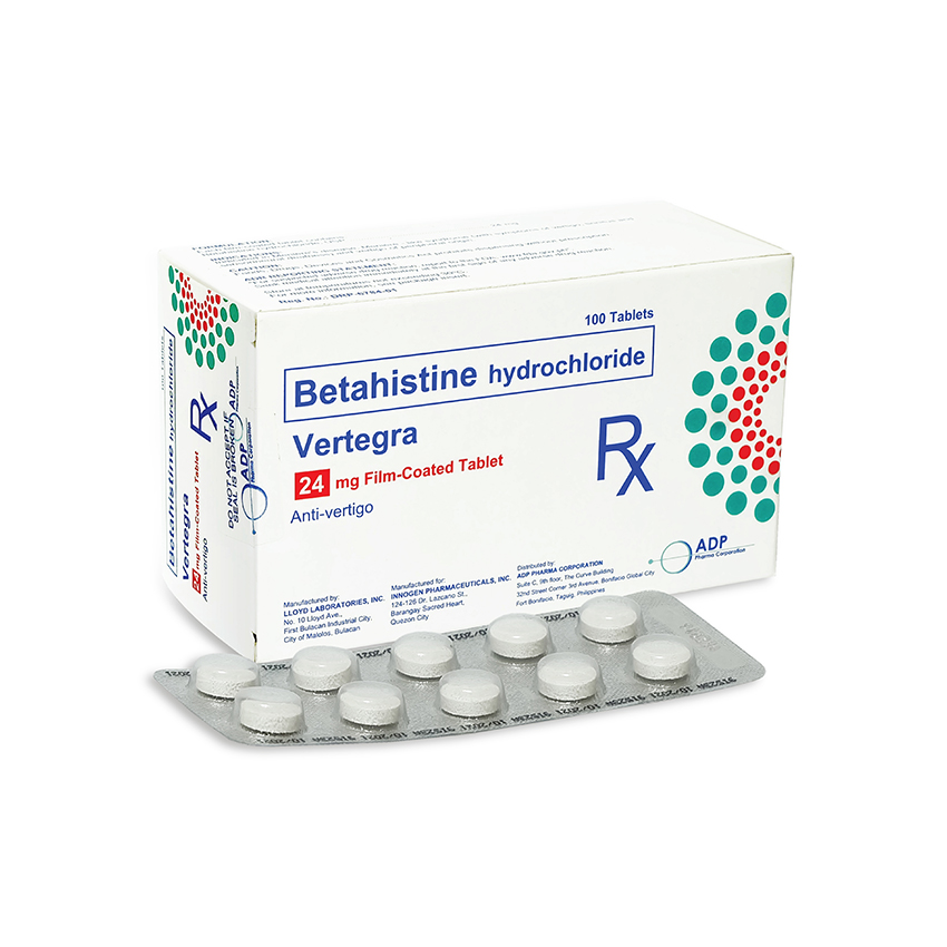 VERTEGRA Betahistine Hydrochloride 24mg Film-Coated Tablet 100's price ...